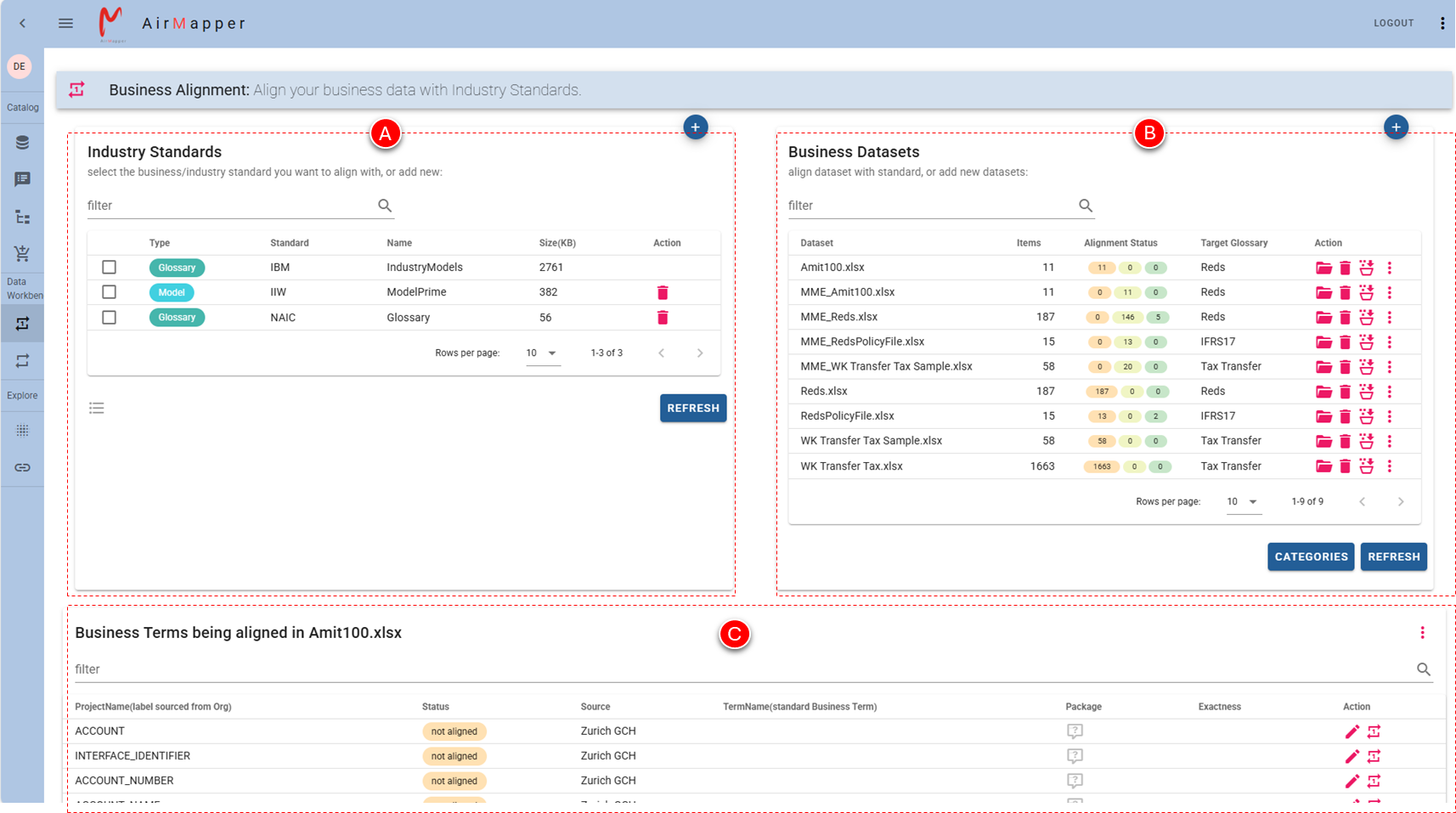 Workbench - Data Glossary - AirMapper