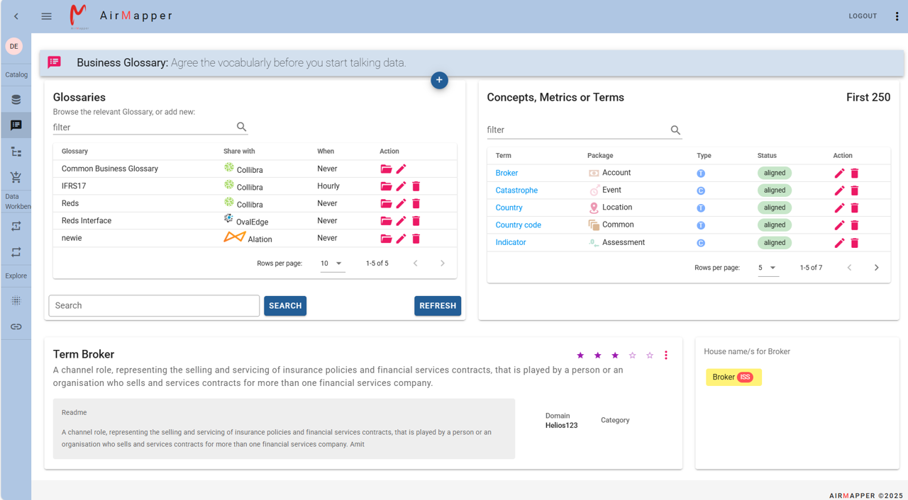 Workbench - Data Glossary - AirMapper